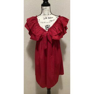 SHEIN | Dresses | Red Offshoulder Ruffle Mini Dress With Bow Size S ...